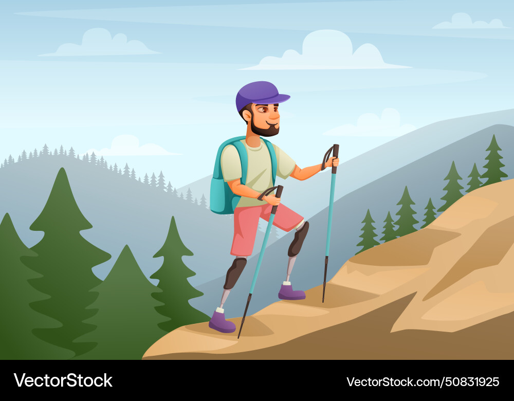 Disabled man Royalty Free Vector Image - VectorStock