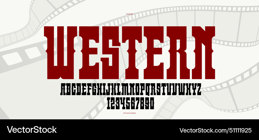 Massive serif font in american style wild west Vector Image