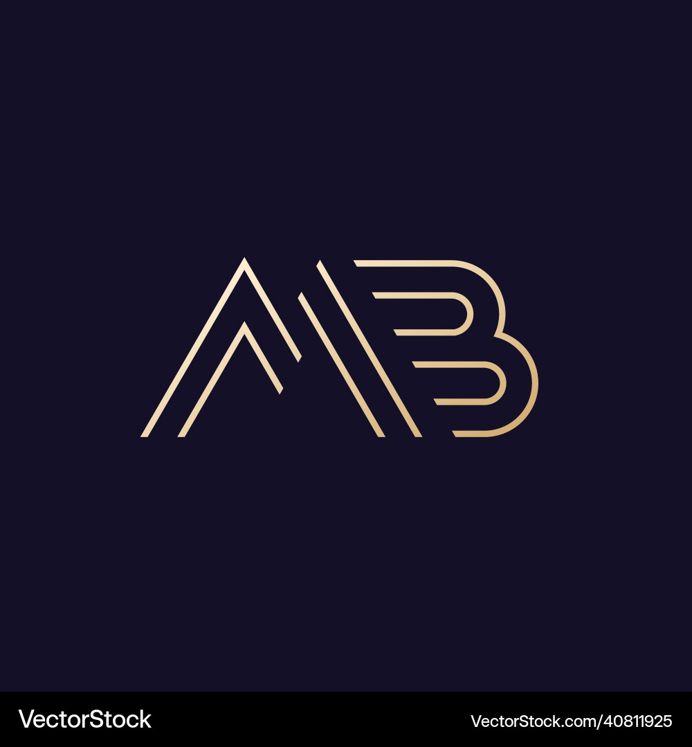 MB Monogram Logo - Line Art Royalty Free Vector Image