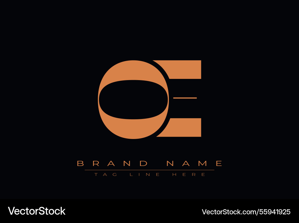 Oe initial letter logo design Royalty Free Vector Image