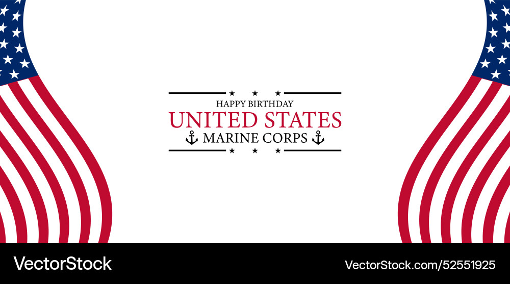 Patriotic greetings text design for the us marine Vector Image