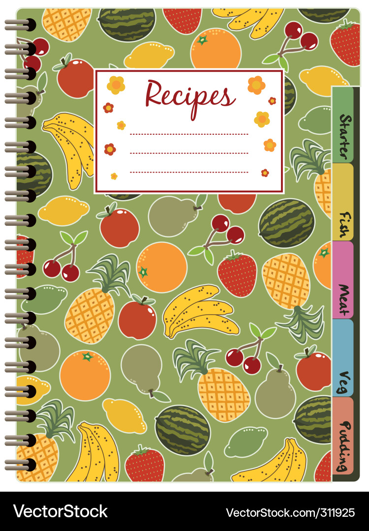 Recipe notebook Royalty Free Vector Image - VectorStock