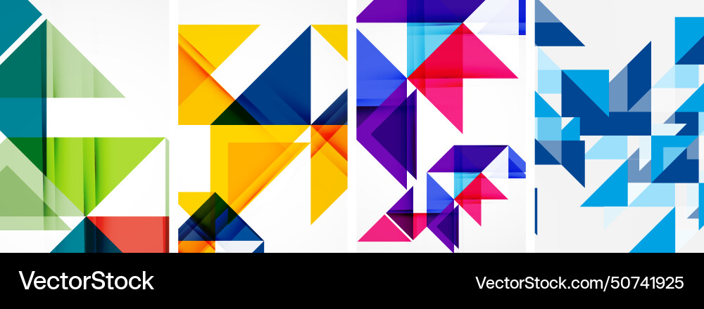 Set of abstract random triangle composition Vector Image