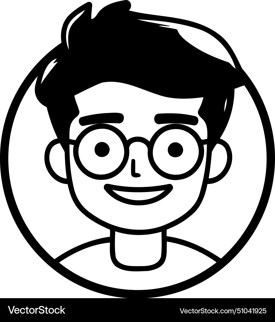 Smiling man with glasses in a flat style Vector Image