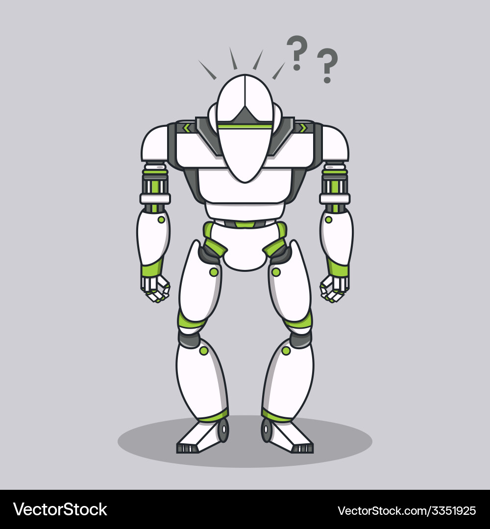 Stupid question robot Royalty Free Vector Image