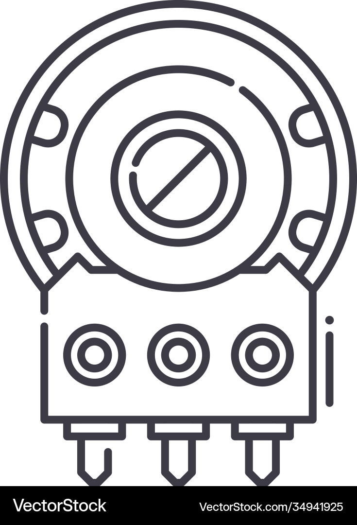Variable resistor icon linear isolated Royalty Free Vector Variable resistor icon linear isolated Royalty Free Vector