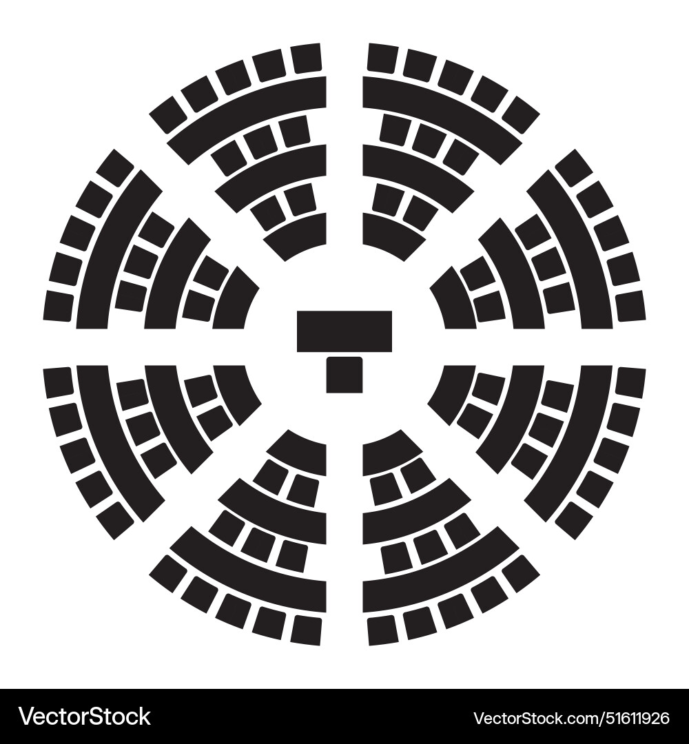Auditorium seatings plan top view round Royalty Free Vector