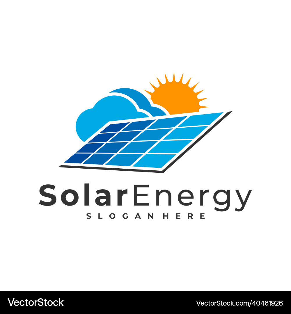 Cloud solar logo template creative panel Vector Image