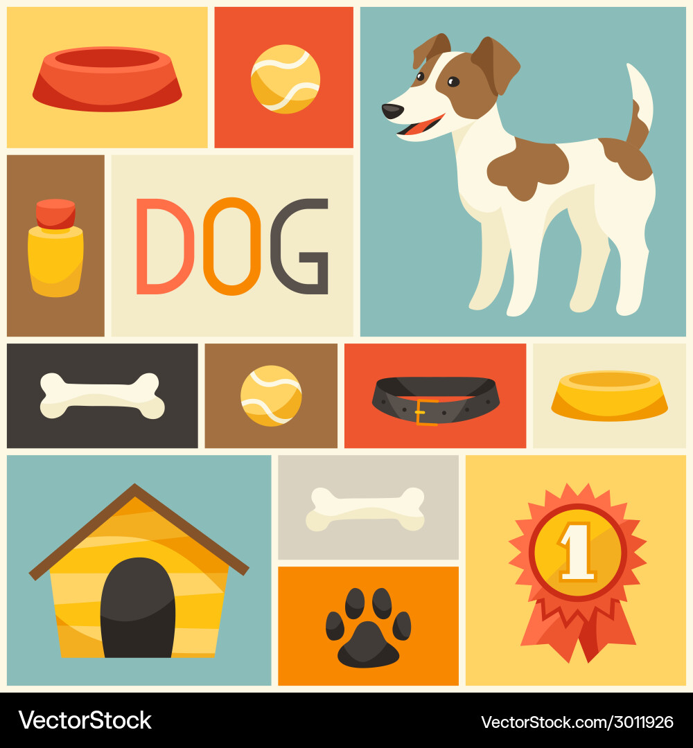 Cute Dog Icon Set Royalty Free Vector Image - VectorStock