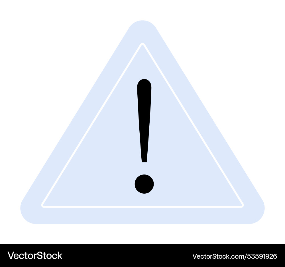 Exclamation point inside a blue triangle Vector Image