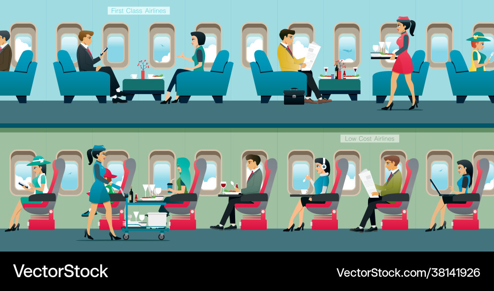 First class airlines Royalty Free Vector Image
