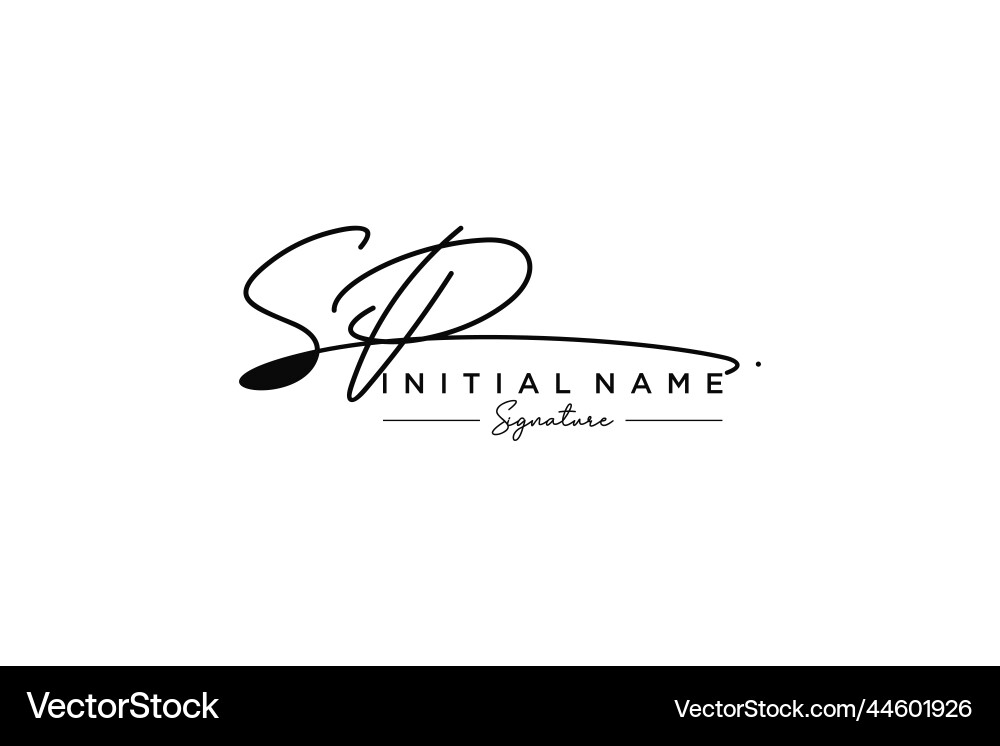 Initial sp signature logo template hand drawn Vector Image