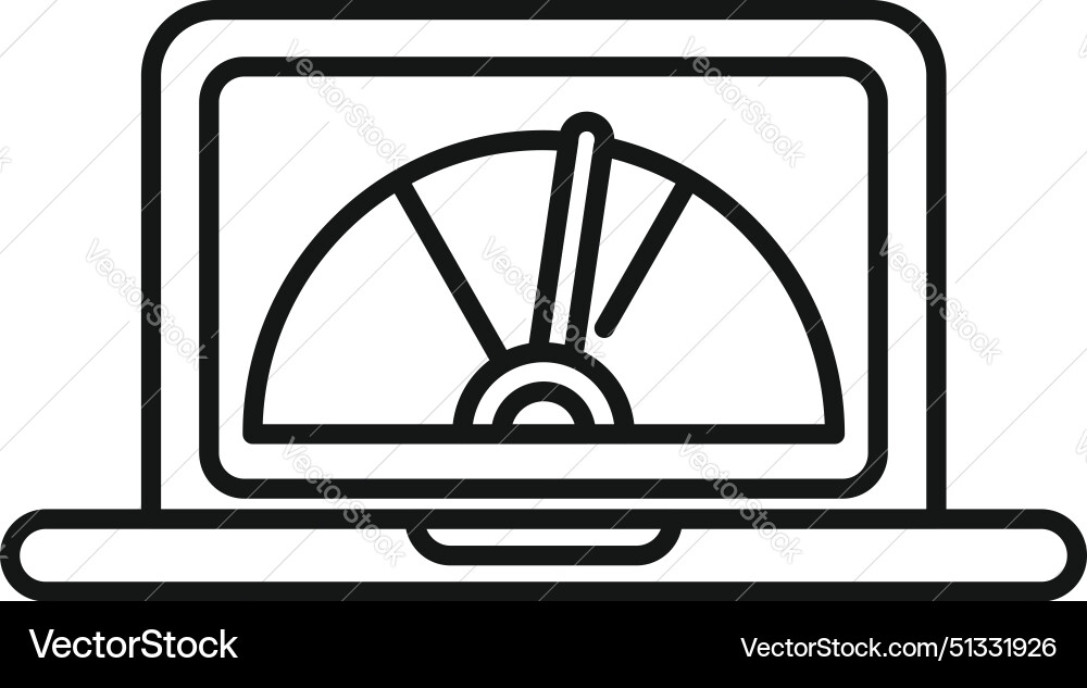 Laptop performance speedometer concept icon Vector Image