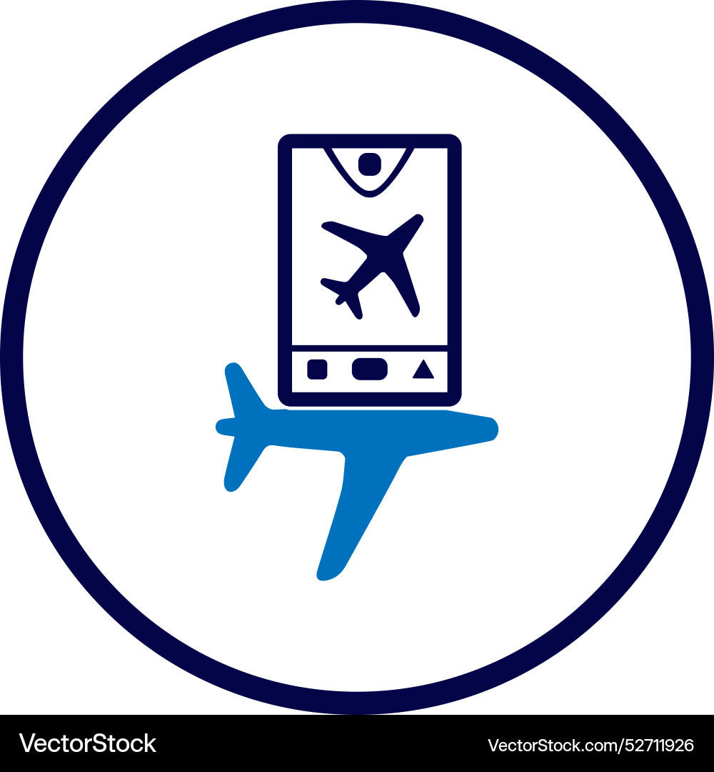Mobile check flight check-in online Royalty Free Vector
