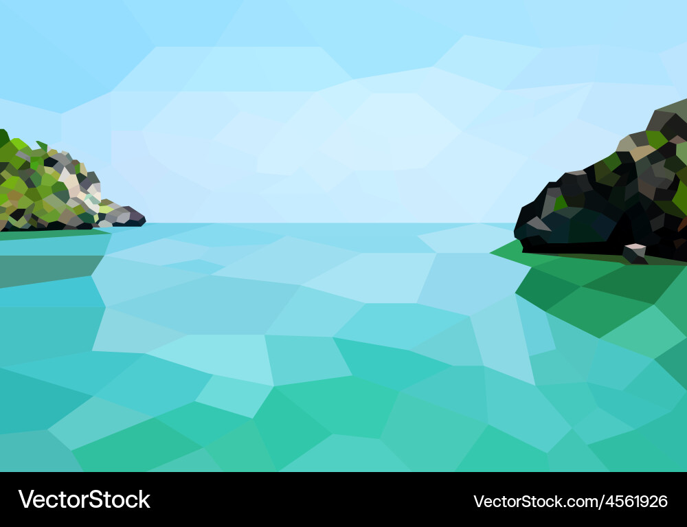 Niedrige Poly Insel Lizenzfreies Vektorbild - VectorStock