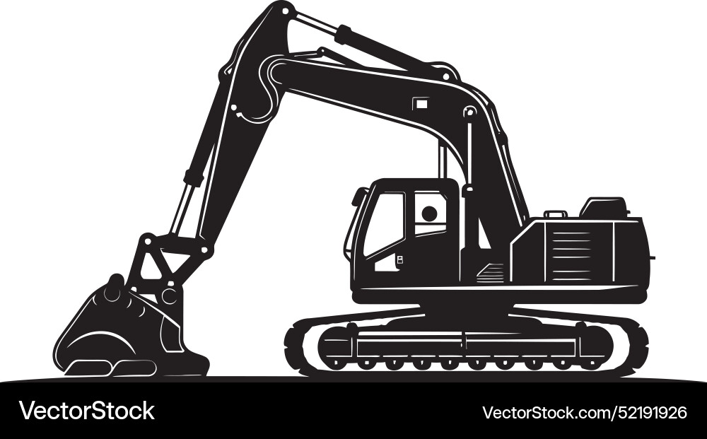 Powerhouse of construction excavator engines Vector Image