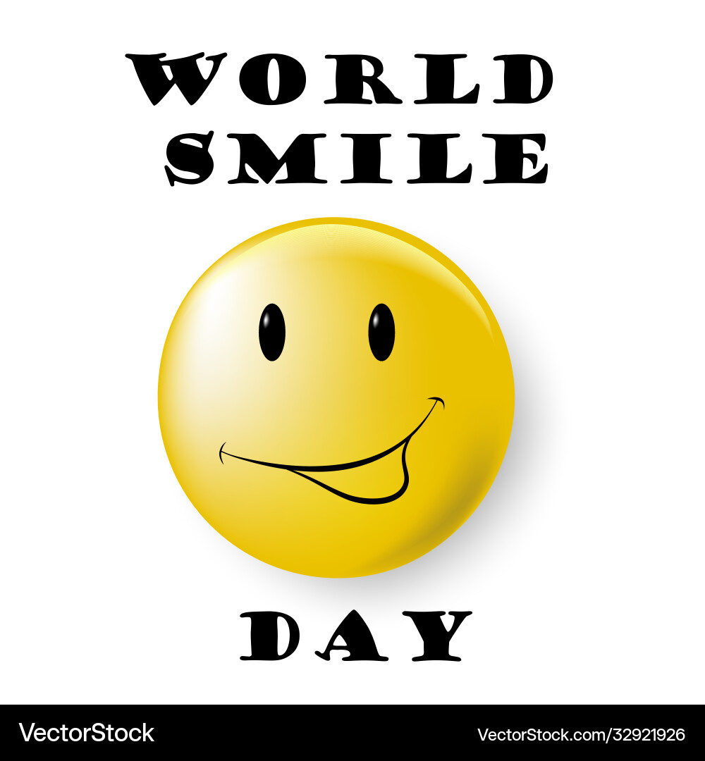 Smile world day vect ill Royalty Free Vector Image