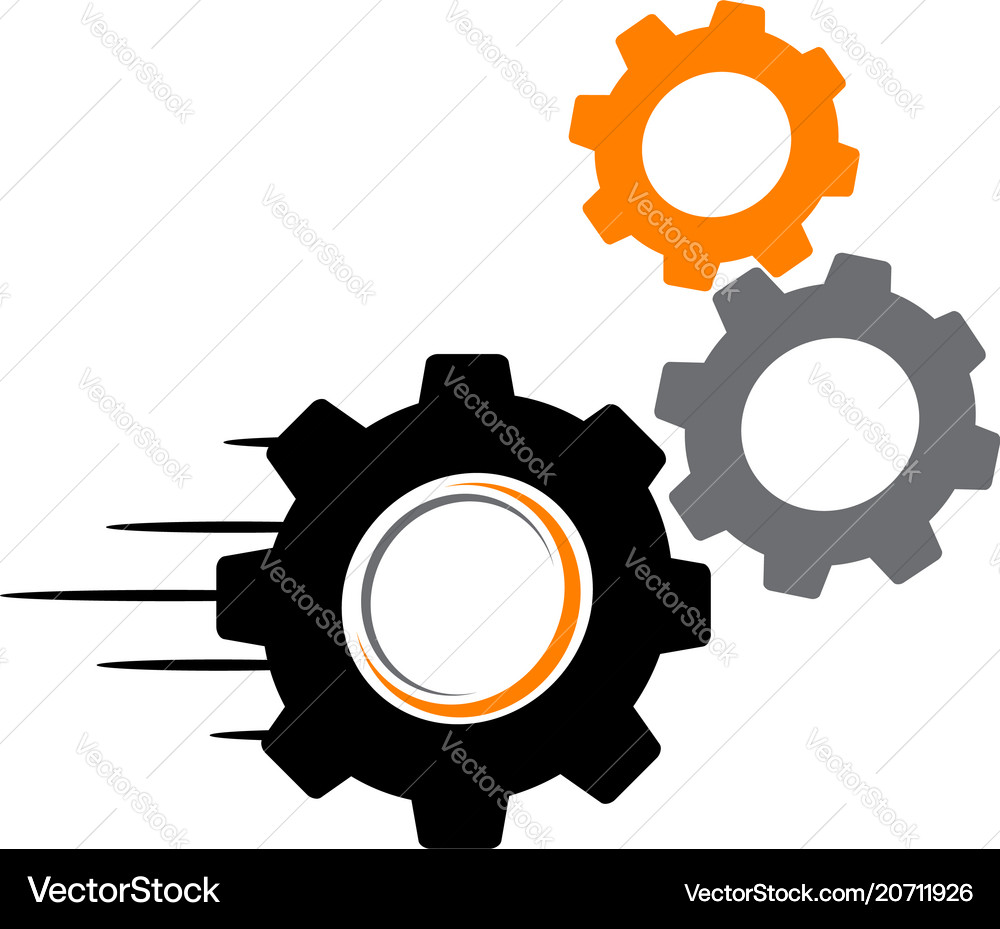 Speed gear letter o c Royalty Free Vector Image