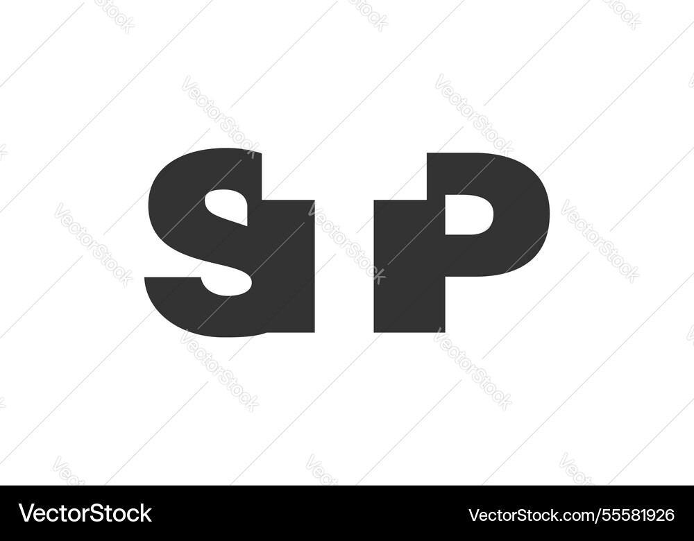 Stp logo design initial letter s t p bold font Vector Image