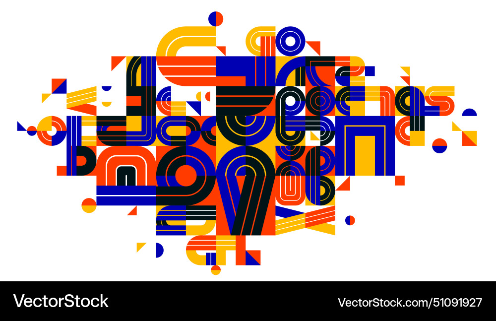 Abstract geometric composition design colorful Vector Image