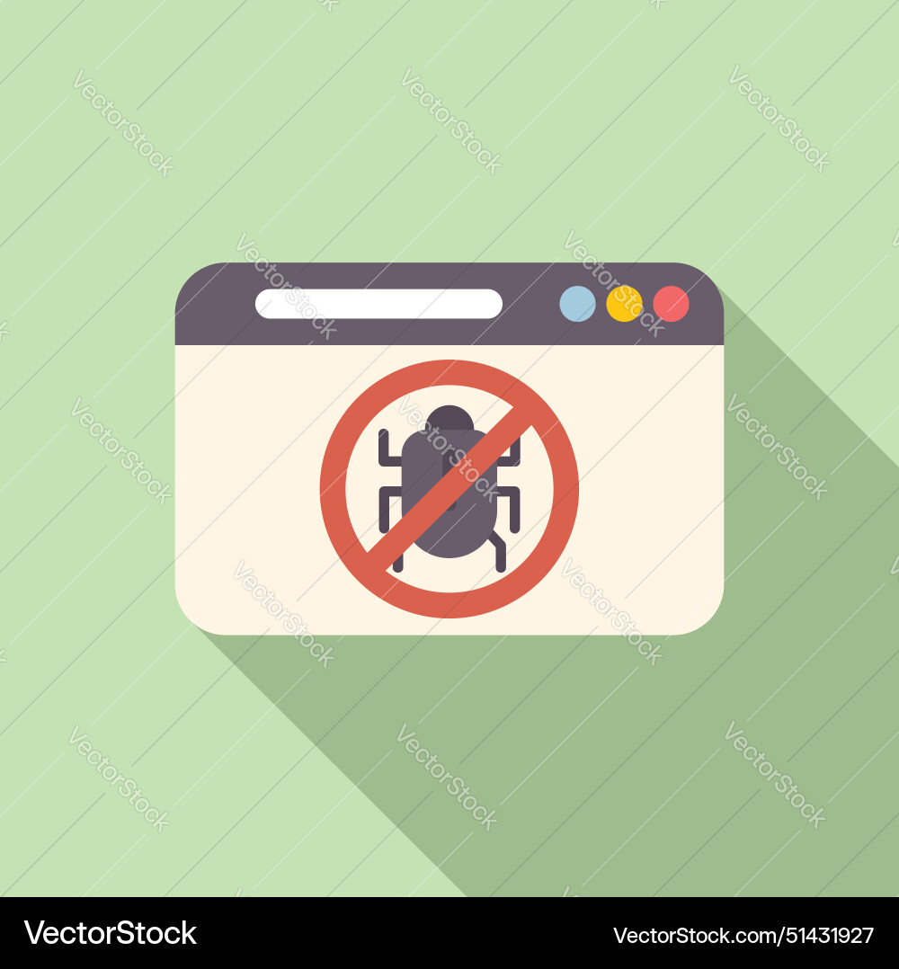 Antivirus concept bug blocked on browser Vector Image