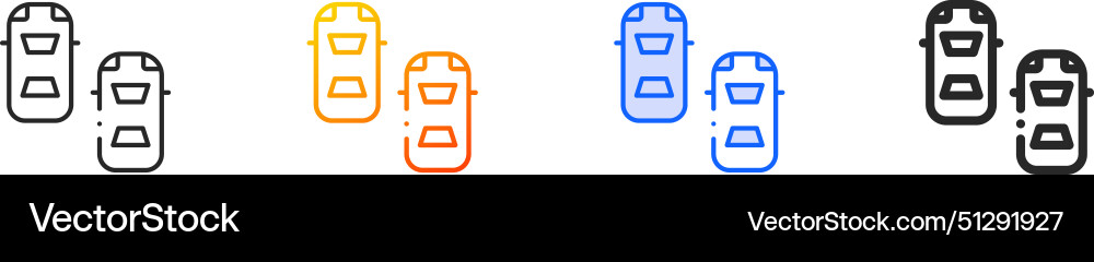 Cars iconthin linear gradient blue stroke Vector Image