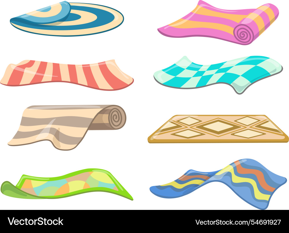 Cartoon carpet set Royalty Free Vector Image - VectorStock