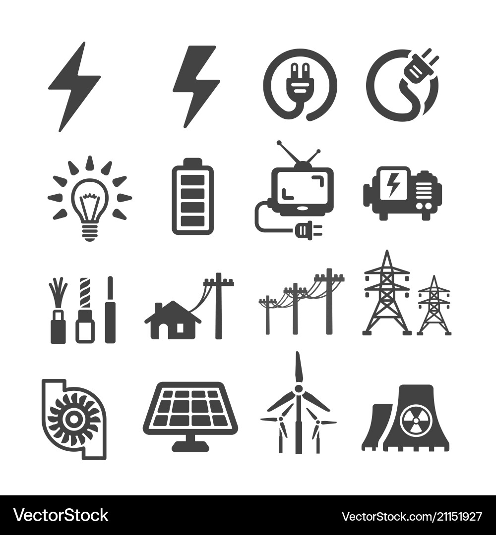 Electric Power Icons Royalty Free Vector Image