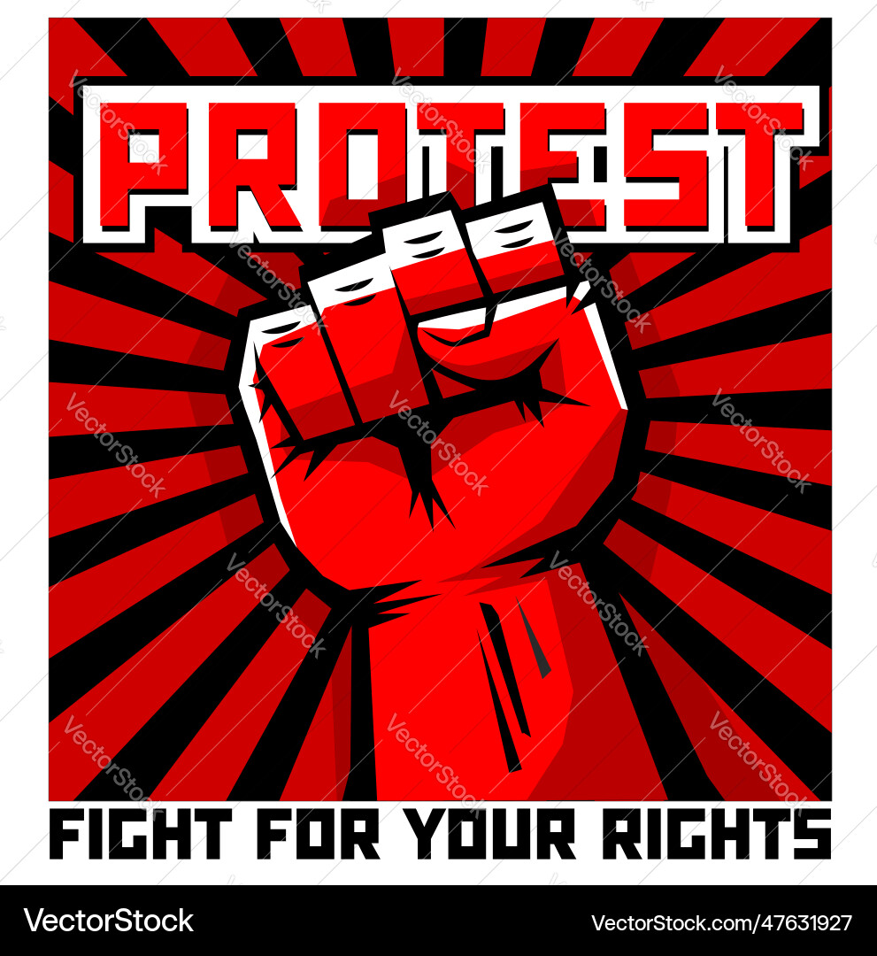 Fist of protest Royalty Free Vector Image - VectorStock