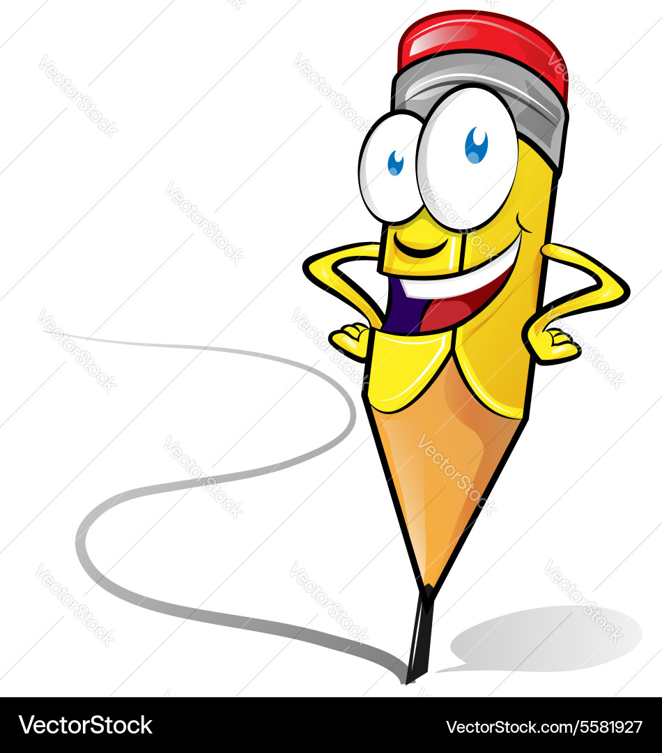 Fun pencil cartoon Royalty Free Vector Image - VectorStock