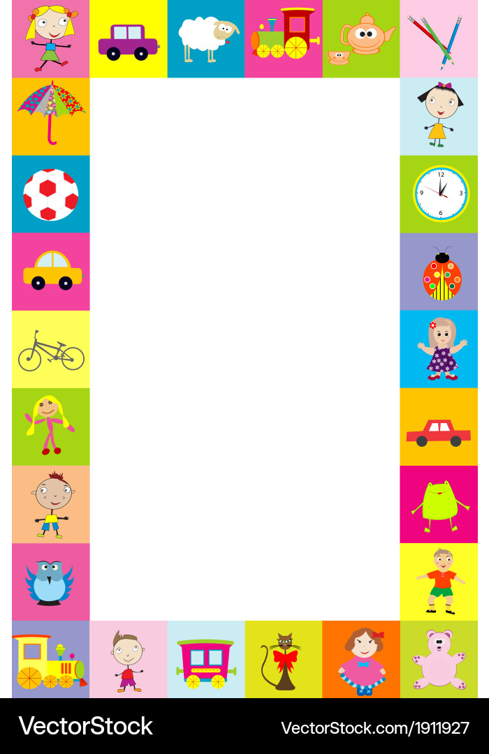 Kids Toy Frame - Colorful Play Royalty Free Vector Image