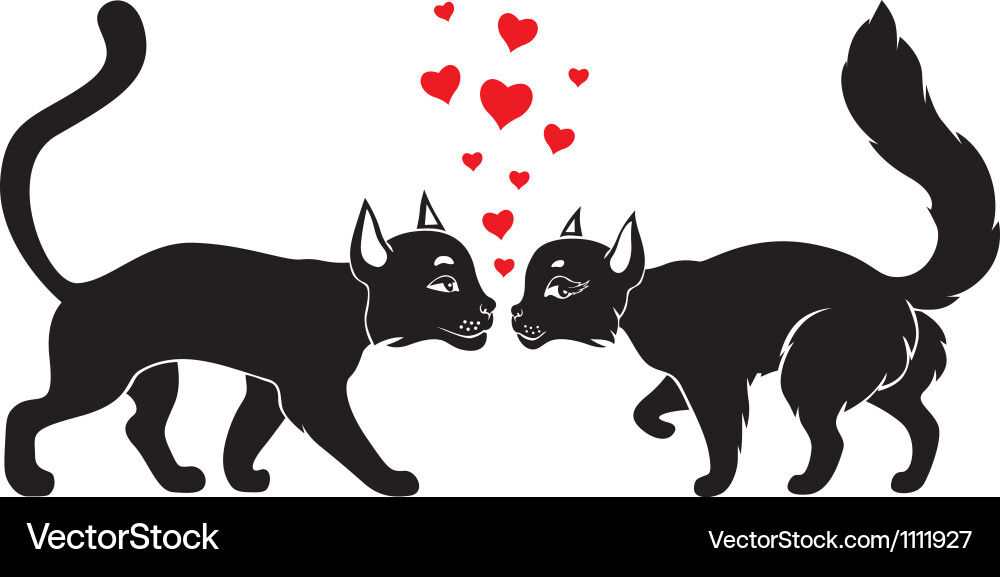Romantic Cats Nuzzling Royalty Free Vector Image