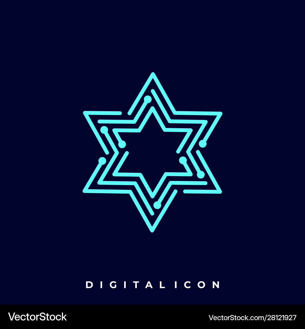 Star circuit template Royalty Free Vector Image