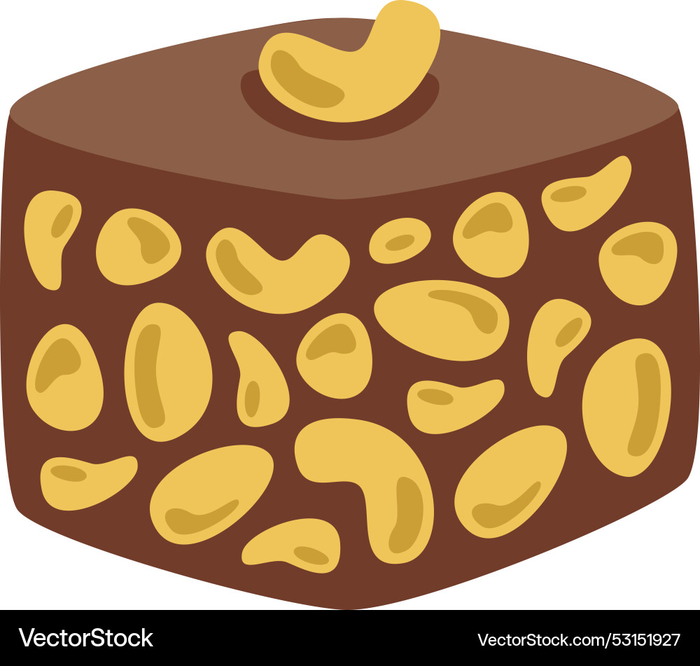 Turkish delight cube with cashew Royalty Free Vector Image