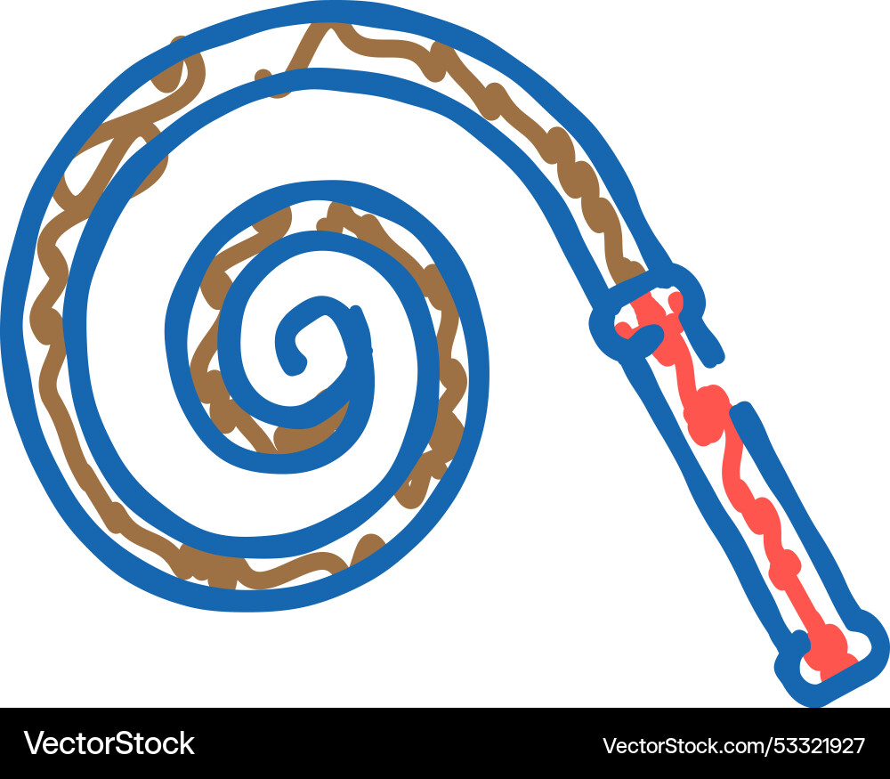 Whip weapon military icon doodle Royalty Free Vector Image