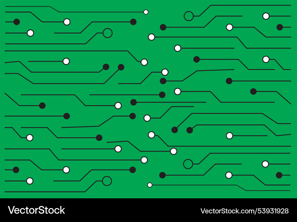 Abstract circuit board pattern with black Vector Image