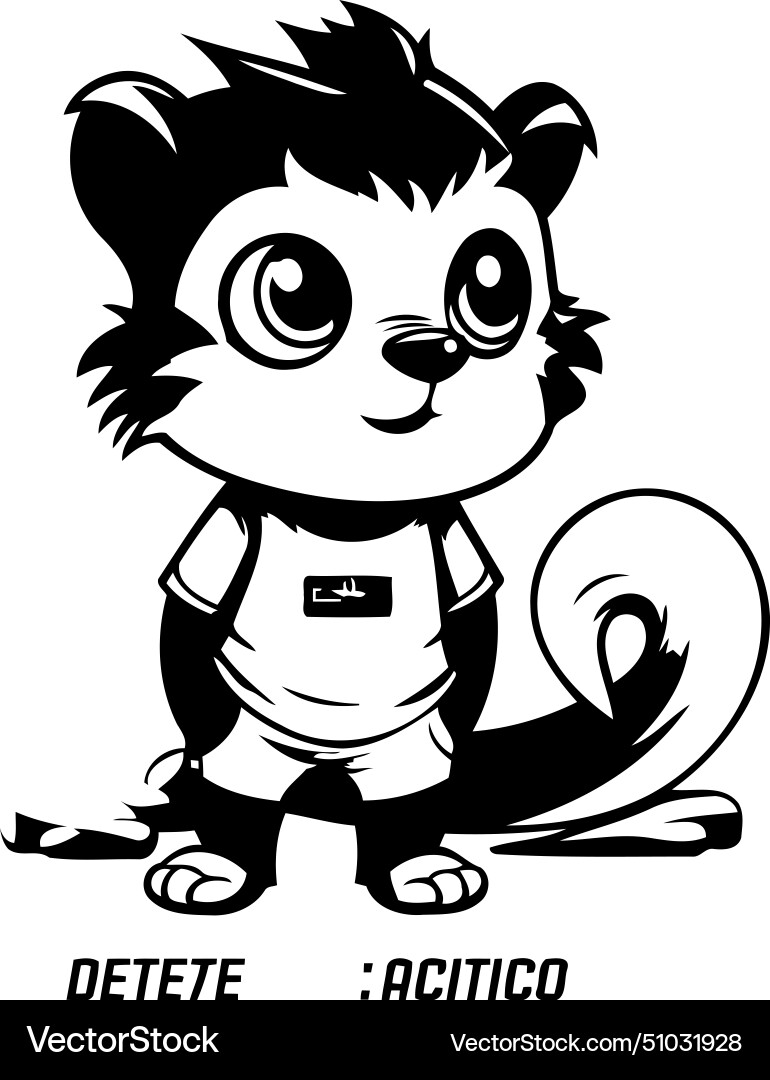Cute ferret cartoon character isolated on white Vector Image