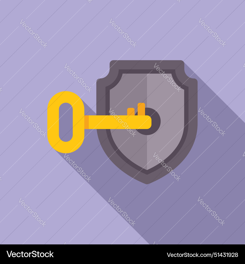 Golden key and shield security icon Royalty Free Vector