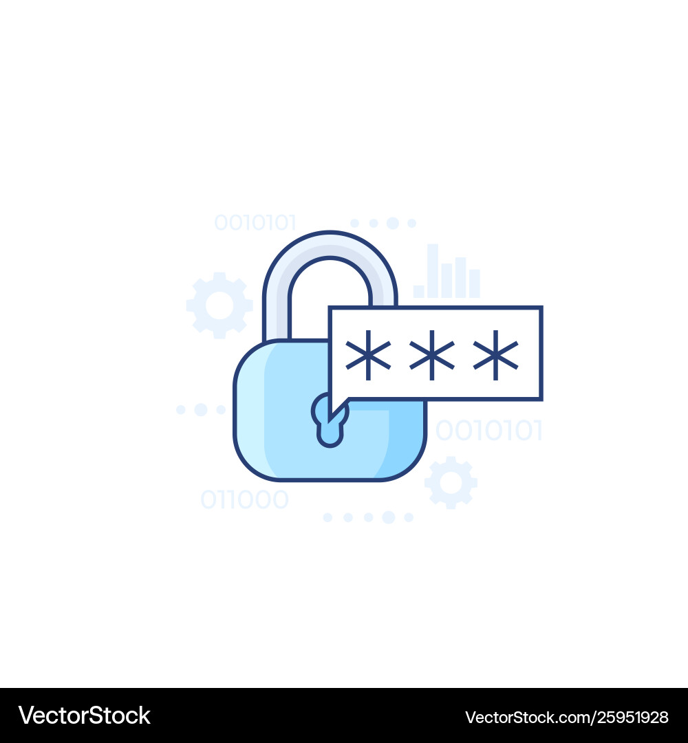 Password Security Lock Icon Royalty Free Vector Image