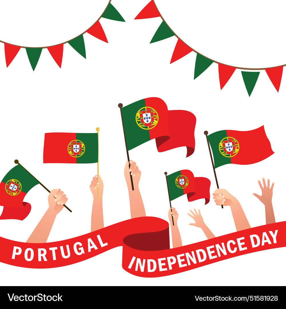 Portugal independence day 1st december flat Vector Image