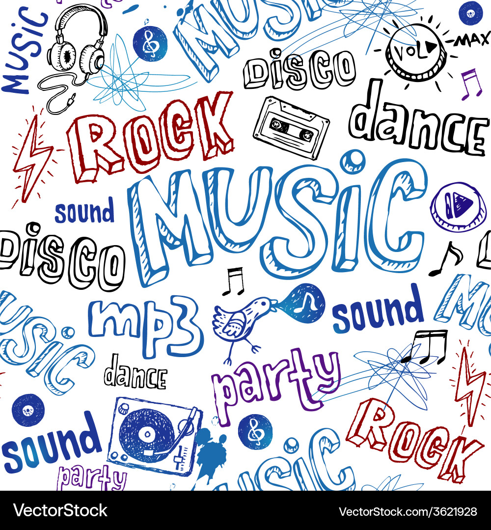 Seamless music background Royalty Free Vector Image