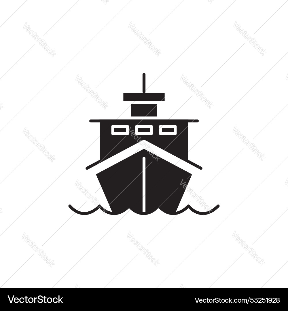 Ship icon set cruise cargo container symbol Vector Image