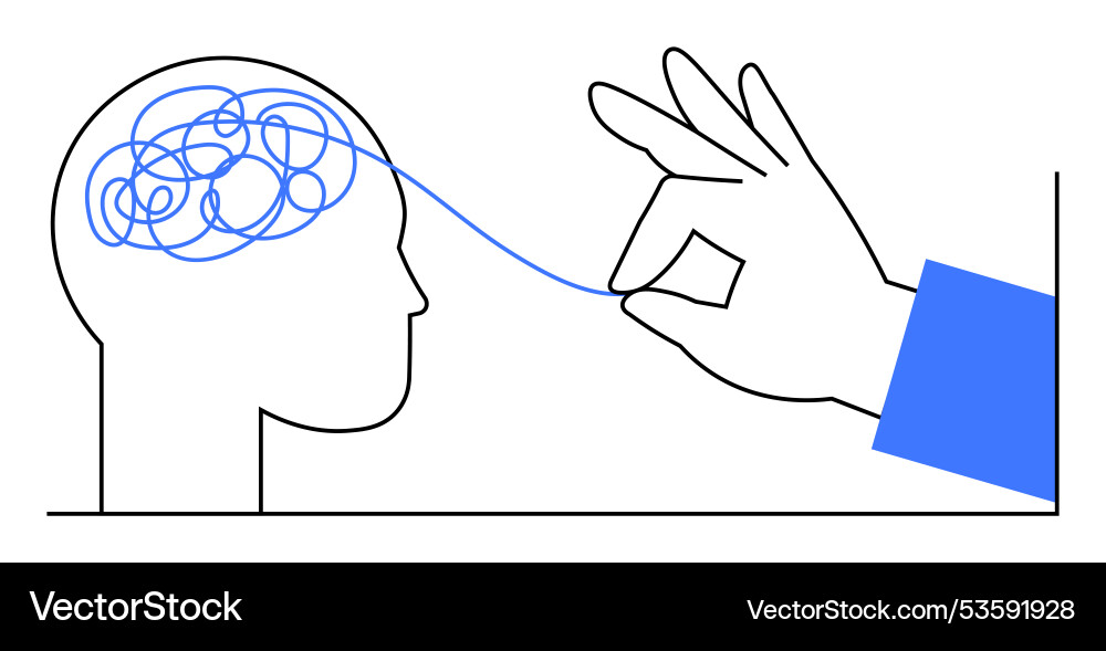 Simplifying complex thoughts untangling the mind Vector Image