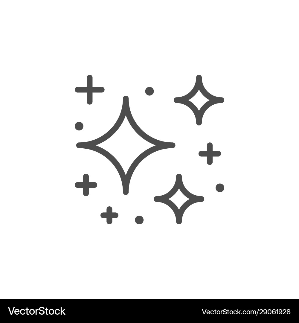 Sparkling and twinkling line outline icon Vector Image