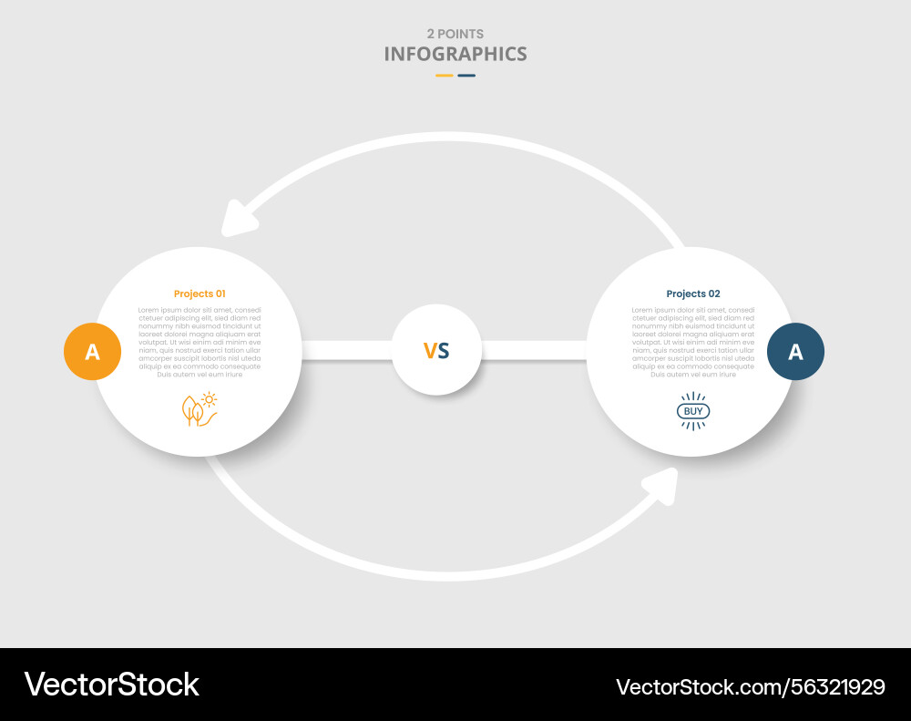 2 points comparison versus for infographic Vector Image