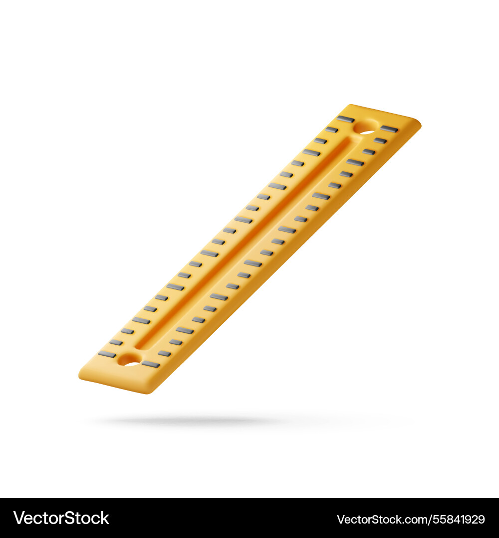 3d plastic measuring ruler Royalty Free Vector Image