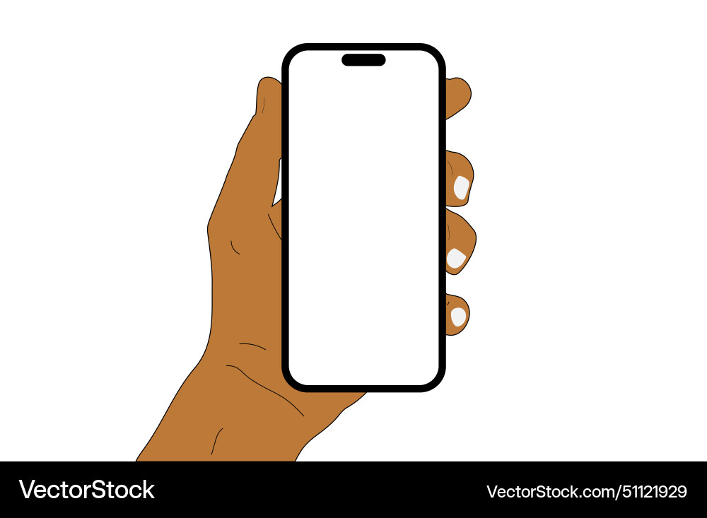 A phone in hand on transparent background Vector Image