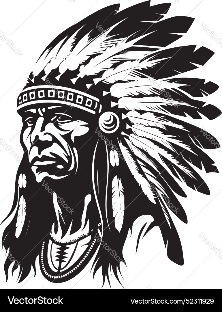 Ancient wisdom iconic chief emblem sovereign Vector Image