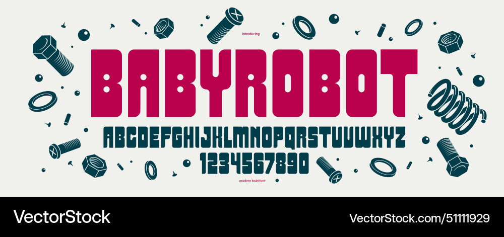 Bold futuristic comics display font for logos Vector Image