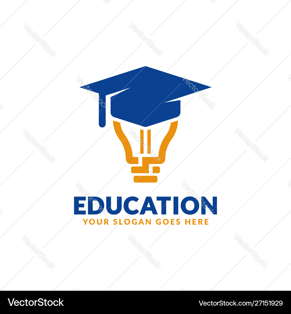 Education logo design template bulb Royalty Free Vector